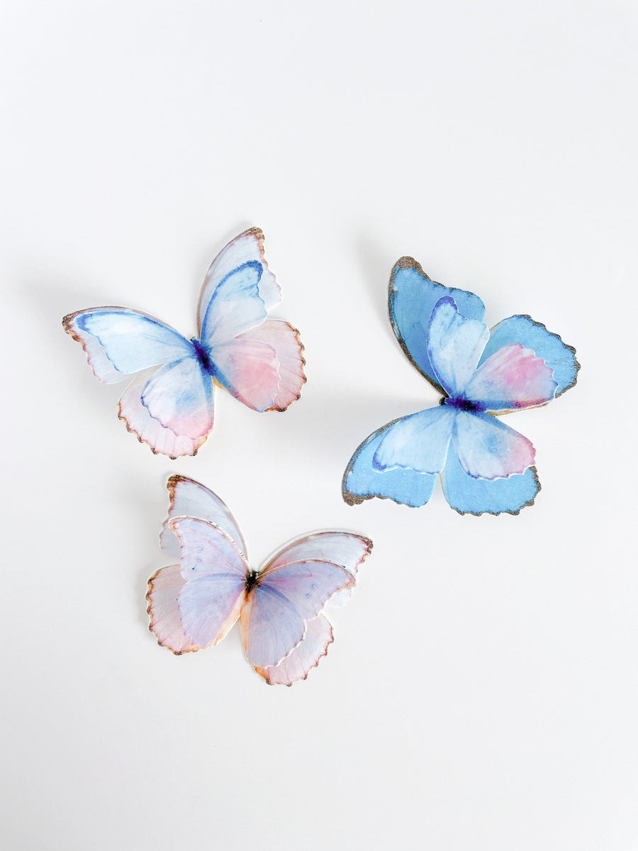Edible Pre-Cut Wafer Butterfly - Large Double Layered Butterfly – Flour ...